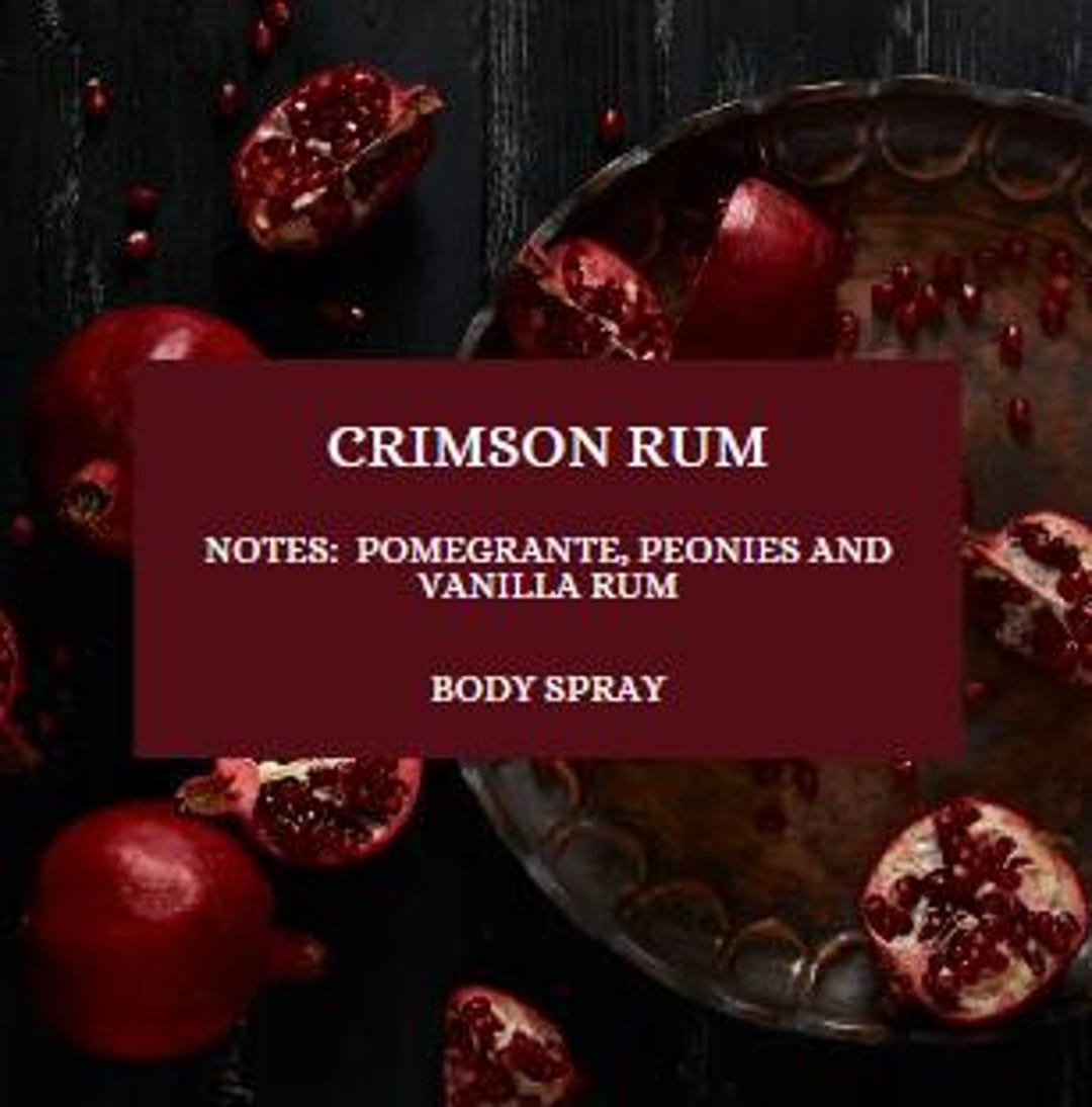 Crimson Rum Body Mist Body Spray Hair Mist Room & Car Mist Linen Spray ...