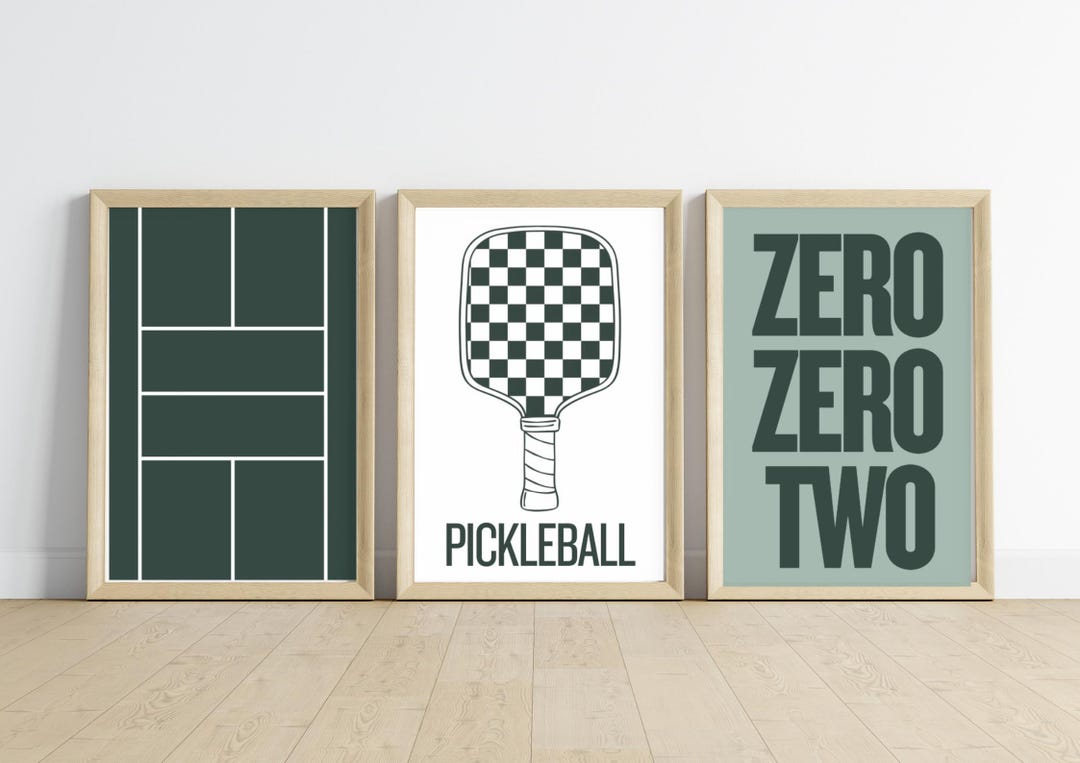 Minimalist Pickleball Art Prints, Modern Sage Green Decor (digital ...