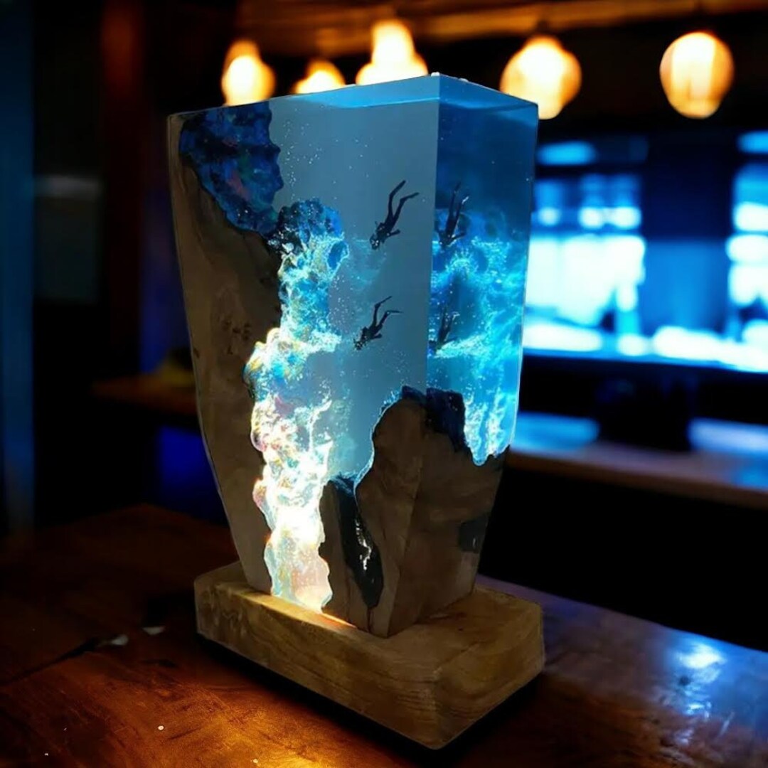 Diver Resin Night Lights, Diver Resin Lamp for Home Decor, Cave ...