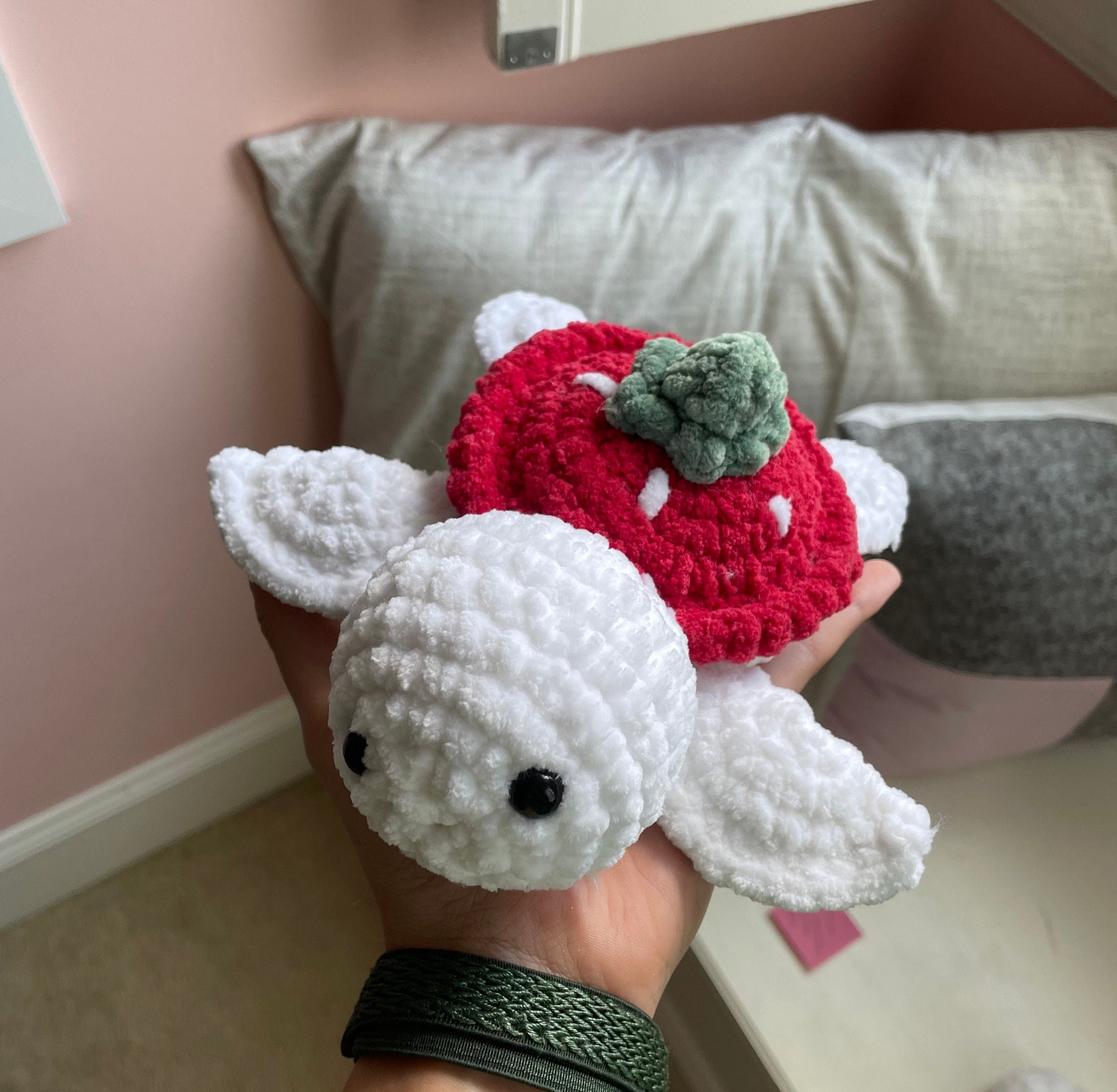 Mini Strawberry Turtle Baby Shower Gift Crochet Turtle - Etsy