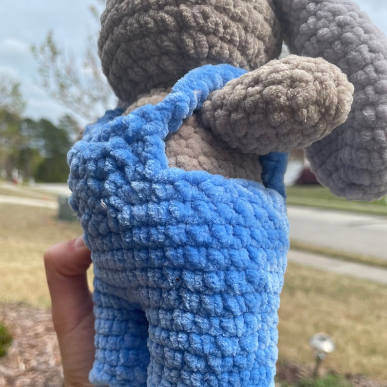 Crochet Bunny With Overalls, Bunny Wearing Overalls, Baby Shower Gift ...