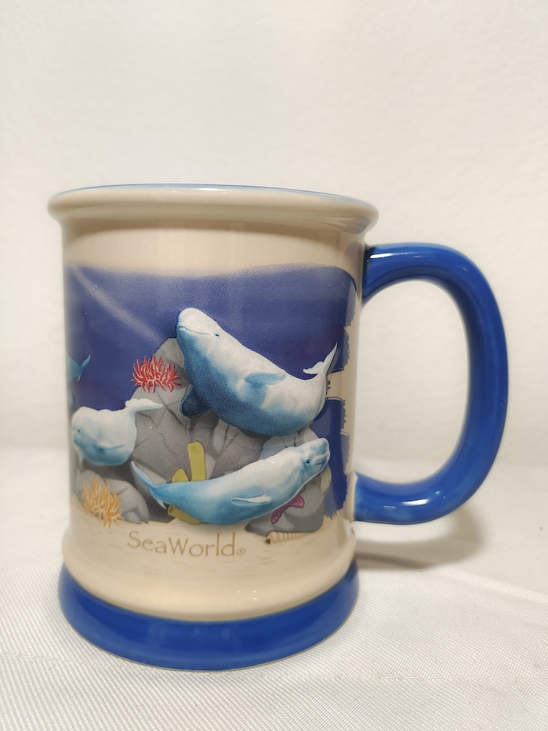 Sea World Beluga Whale Ceramic Coffee Tea Cup Mug Embossed Souvenir ...