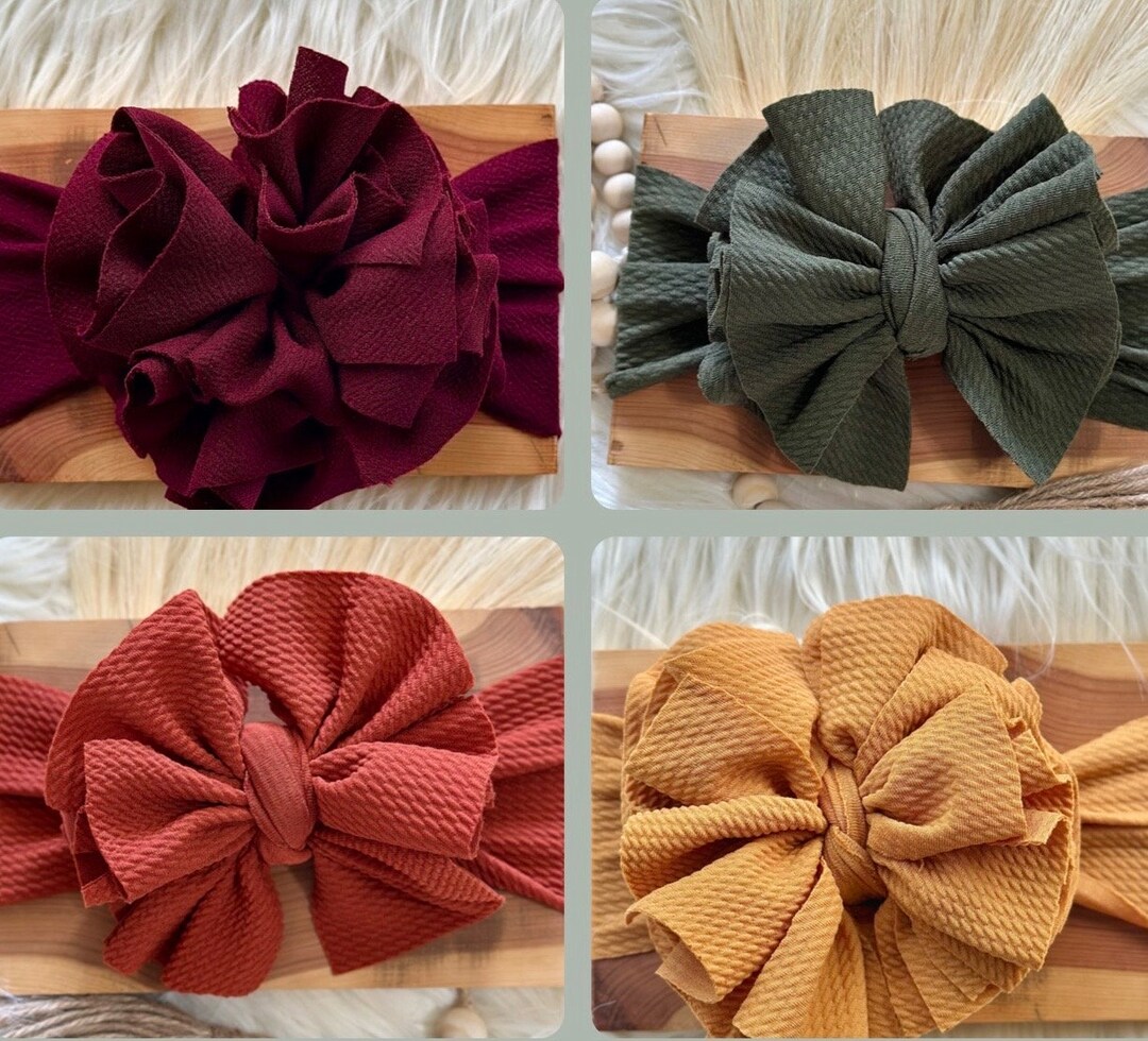 Fall Color Baby Shredded Headwrap Bow Bullet Liverpool Fabric - Etsy