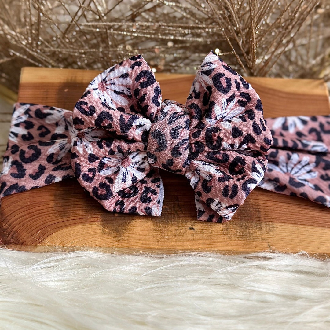 Leopard Cheetah Daisy Flower Floral Bullet Liverpool Baby Toddler Bow ...