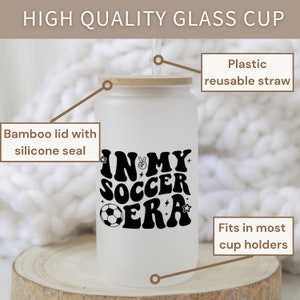 In My Soccer Era Soccer Team Glass Cup, Personalized Soccer Team Coffee ...