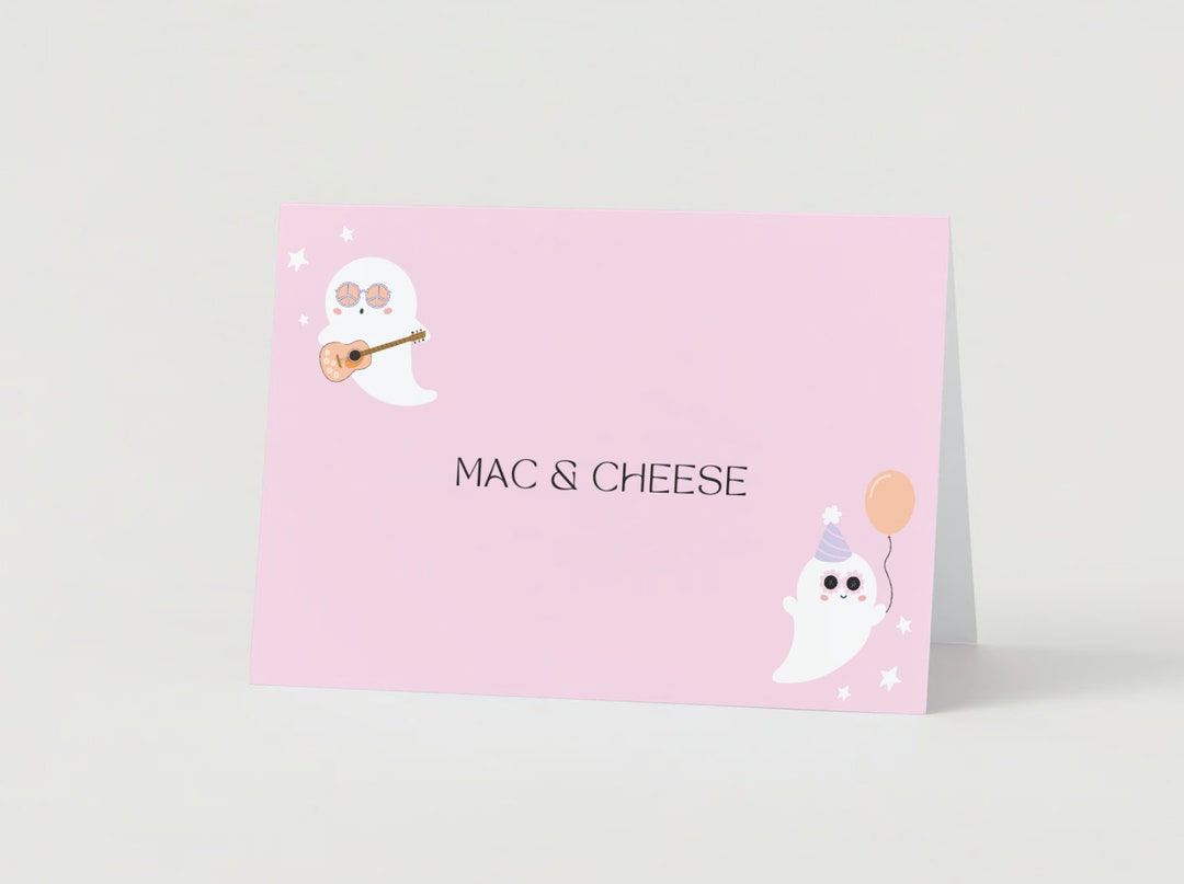 Customizable Pink Let's Boogie Food Cards - Etsy