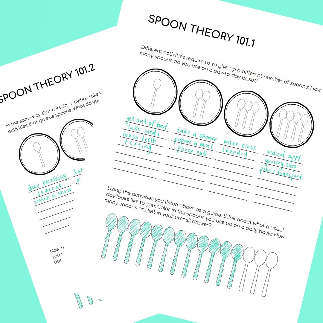 Spoon Theory Worksheets, Therapy/counseling Worksheets, Usage Rights ...