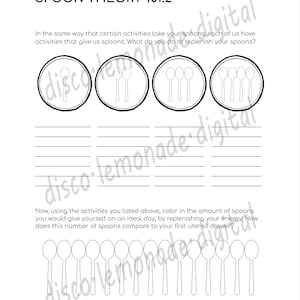Spoon Theory Worksheets, Therapy/counseling Worksheets, Usage Rights ...