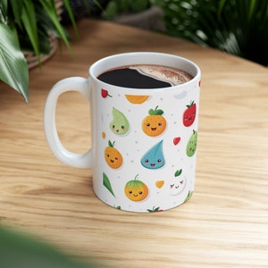Cute Smiling Happy Fruit Friends Ceramic Coffee Mug 11oz - Etsy