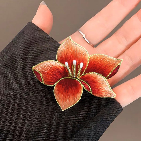 Silk Flower Brooch - Etsy