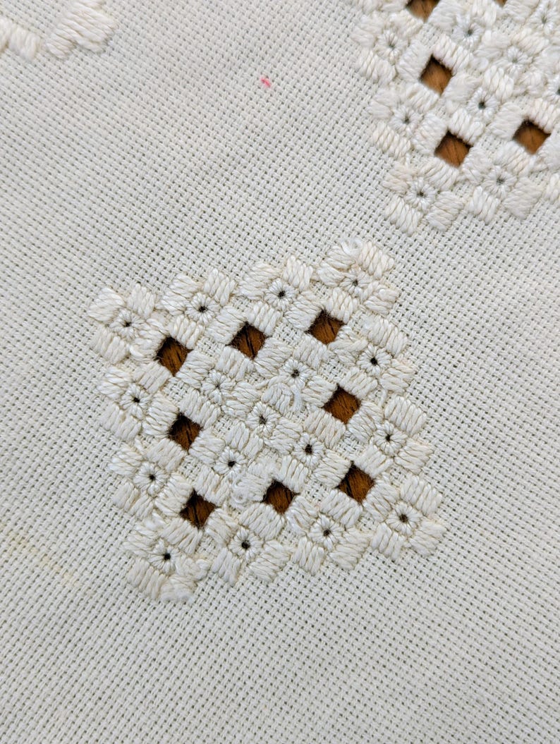 Vintage Handmade Hardanger Table Runner, Cream - Etsy