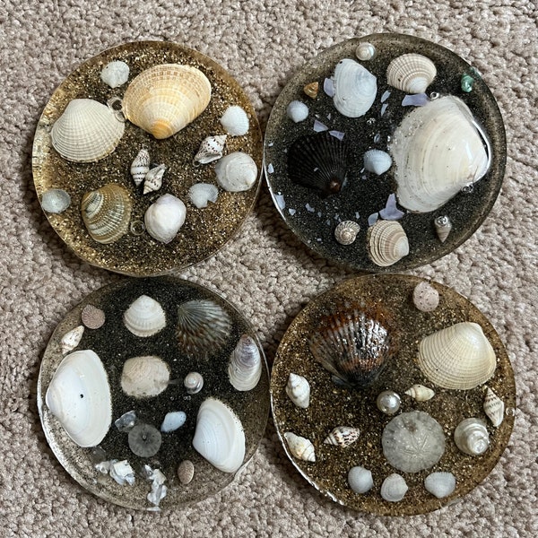 Seashell Coasters - Etsy