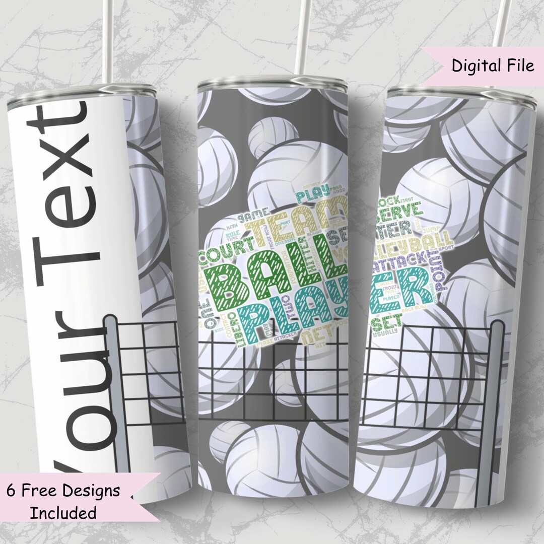 Volleyball Tumbler Wrap 20oz and 30oz, Name Tumbler Wrap Customizable ...