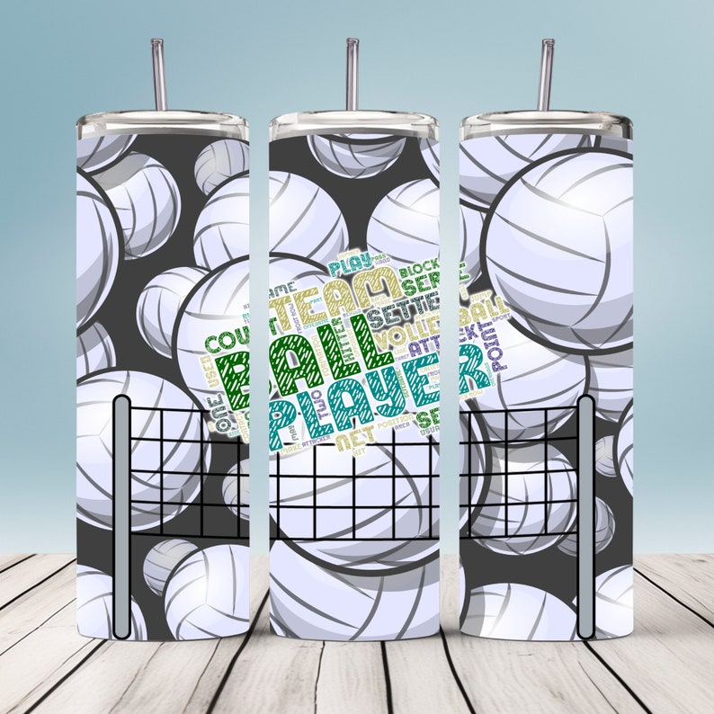 Volleyball Tumbler Wrap 20oz and 30oz, Name Tumbler Wrap Customizable ...