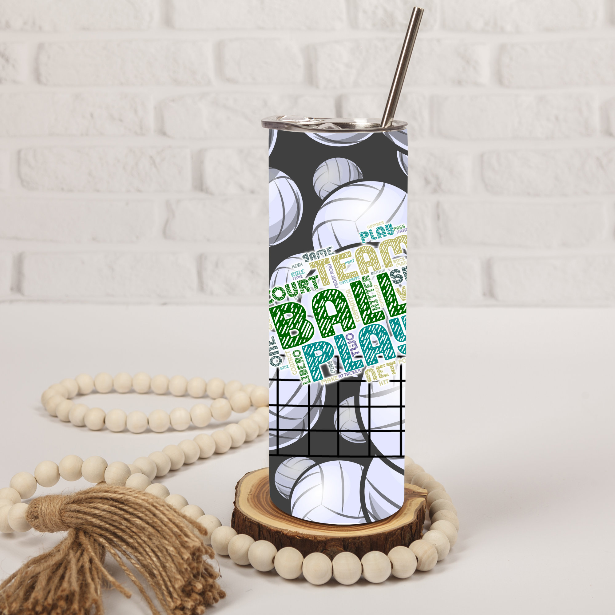 Volleyball Tumbler Wrap 20oz and 30oz, Name Tumbler Wrap Customizable ...