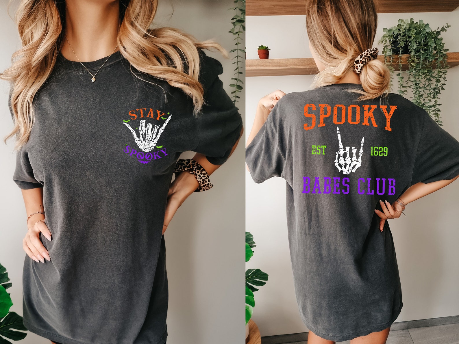 Spooky Babes Club T Shirt Spooky Babes Club Skeleton Hand Etsy