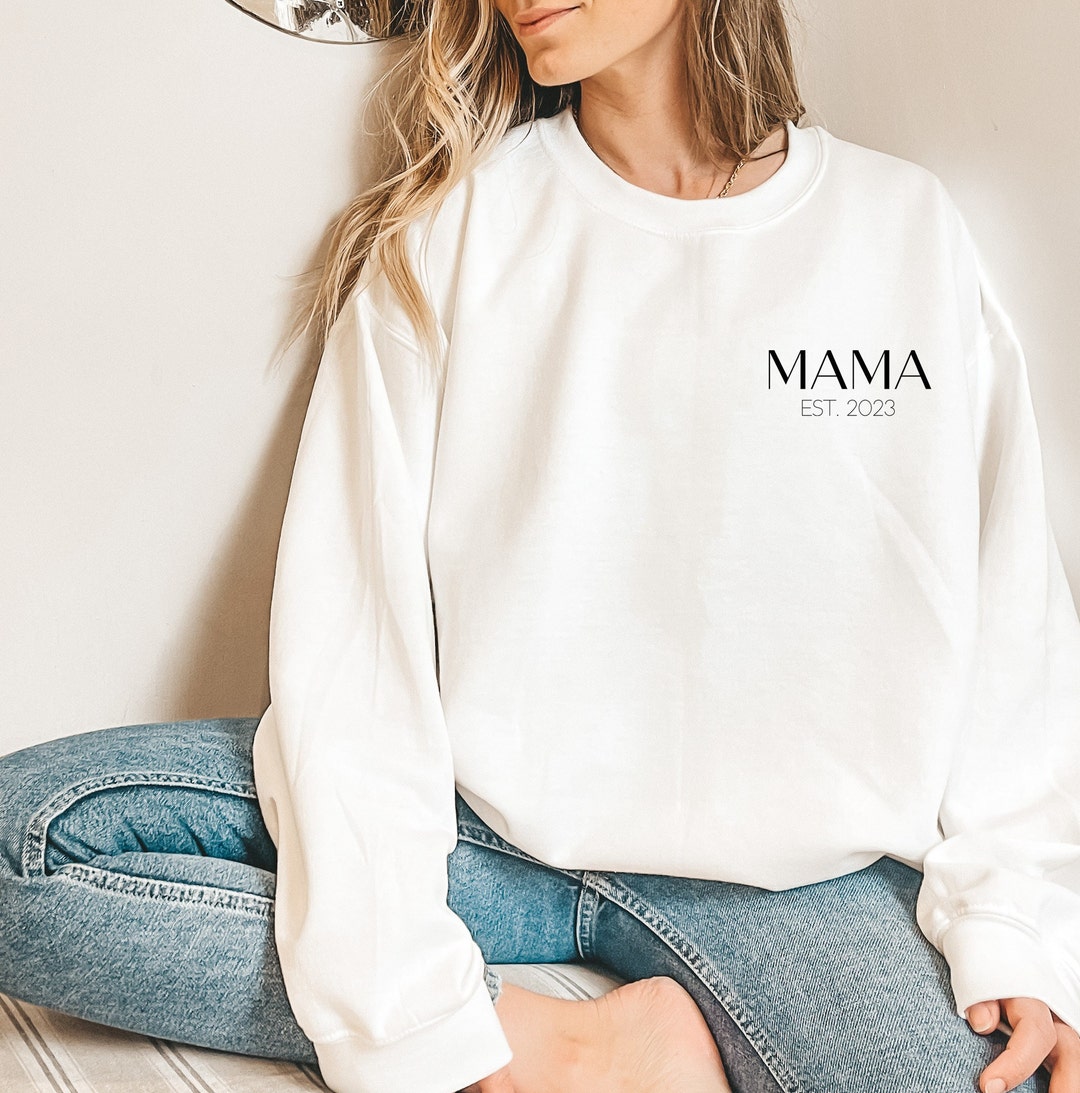 Custom Mama Sweatshirt, Mama Oversized Sweater, Minimalist Mama ...
