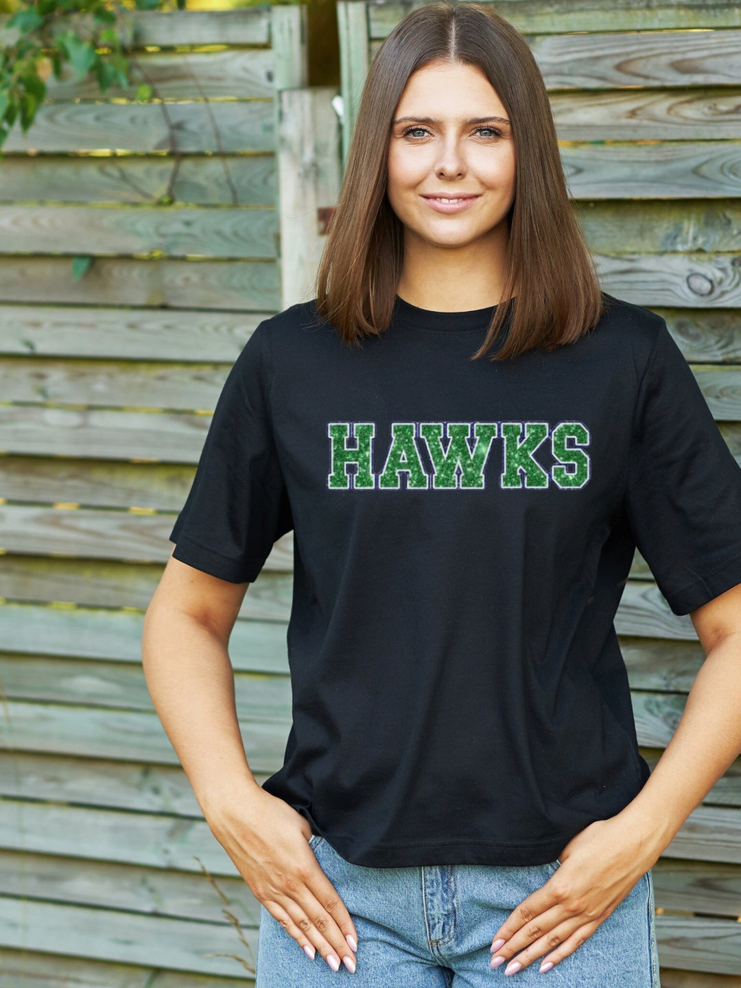 Seahawks Tee With Faux Glitter Letters - Etsy