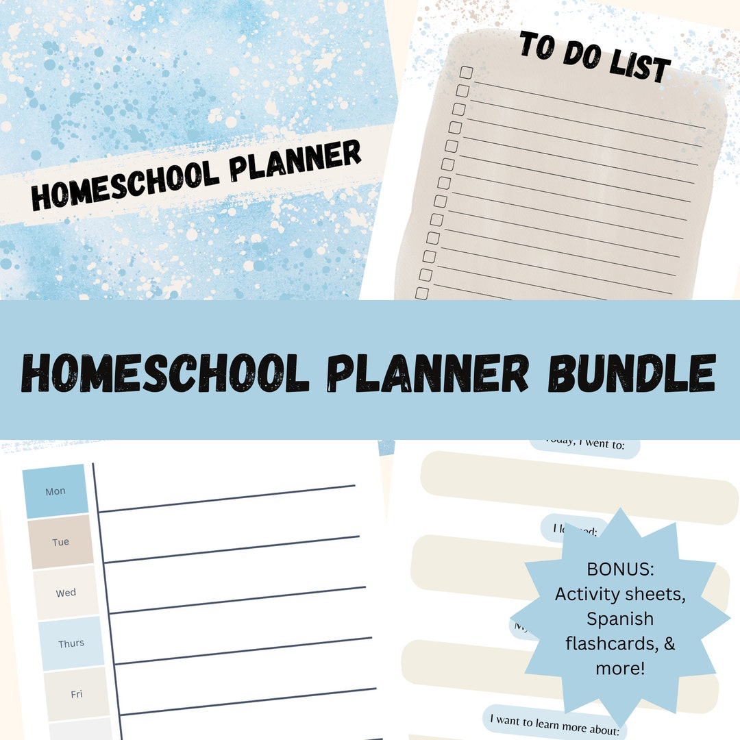 50 Homeschool Planner & Activity Pages Printable Lesson - Etsy