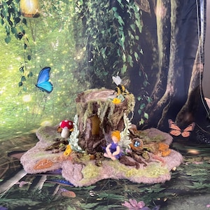 Enchanted Tree Stump Sculpture - Needle Felted, Wool, Fantasy ...