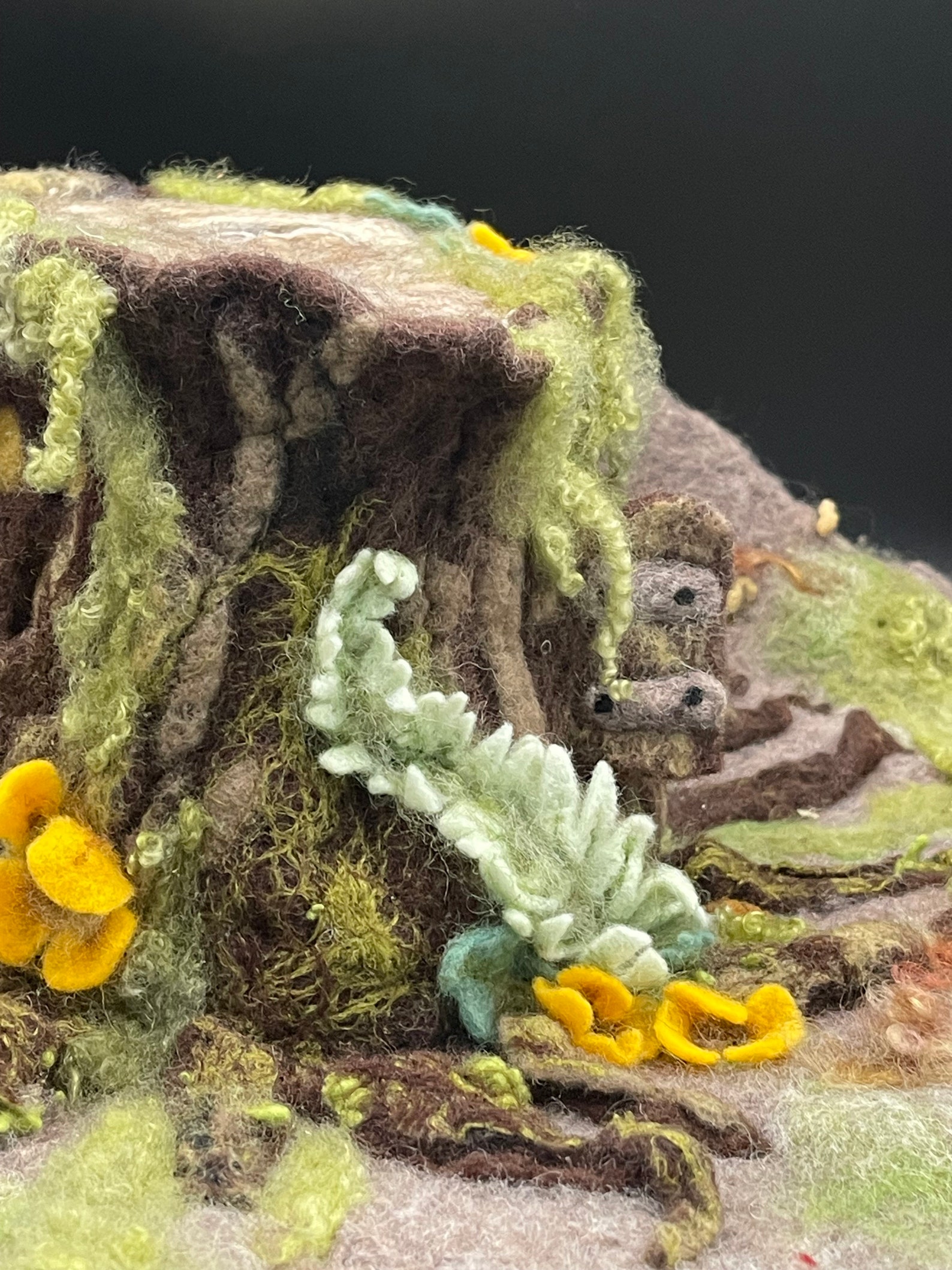 Enchanted Tree Stump Sculpture Needle Felted, Wool, Fantasy ...