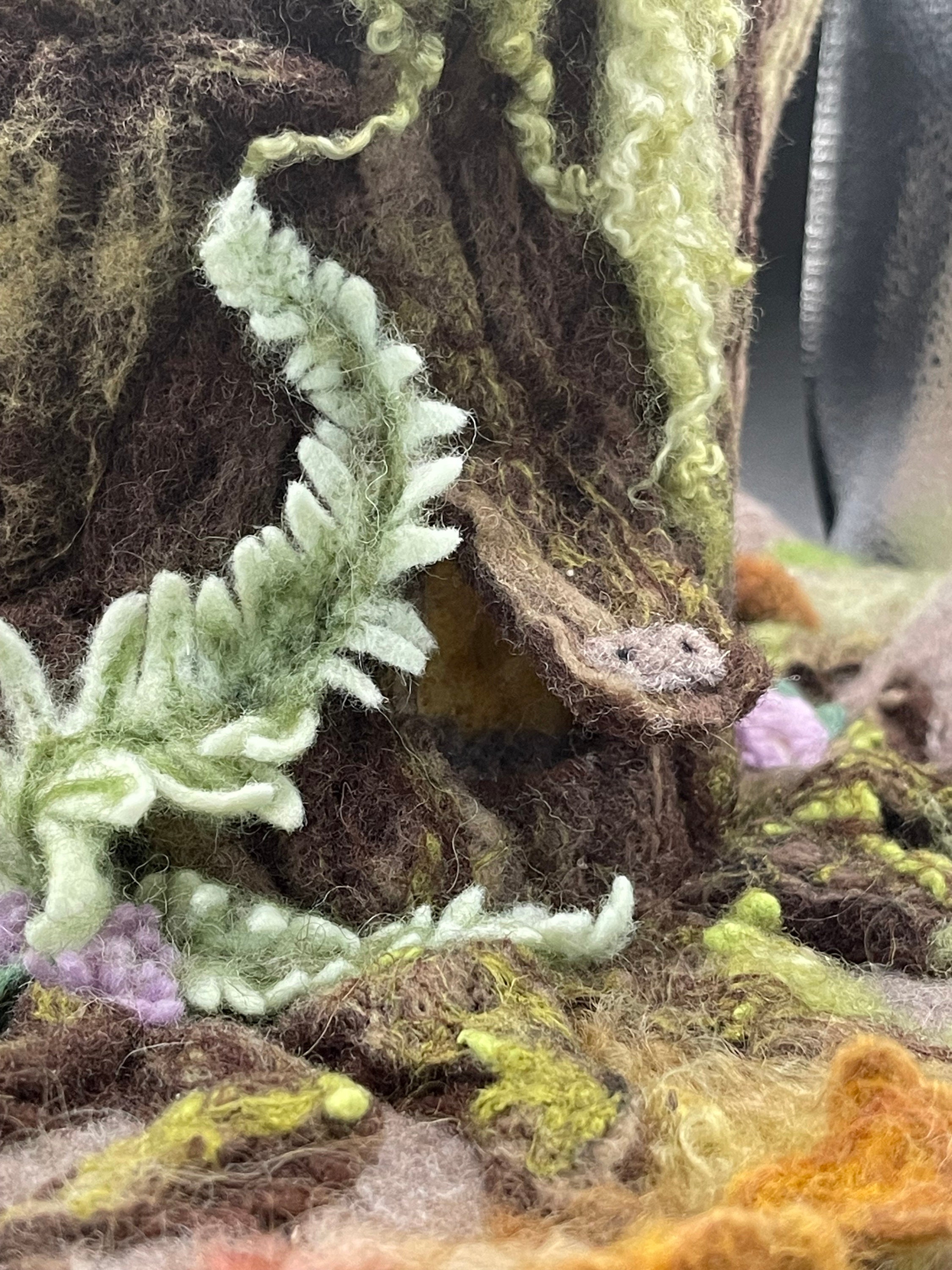 Enchanted Tree Stump Sculpture Needle Felted, Wool, Fantasy ...