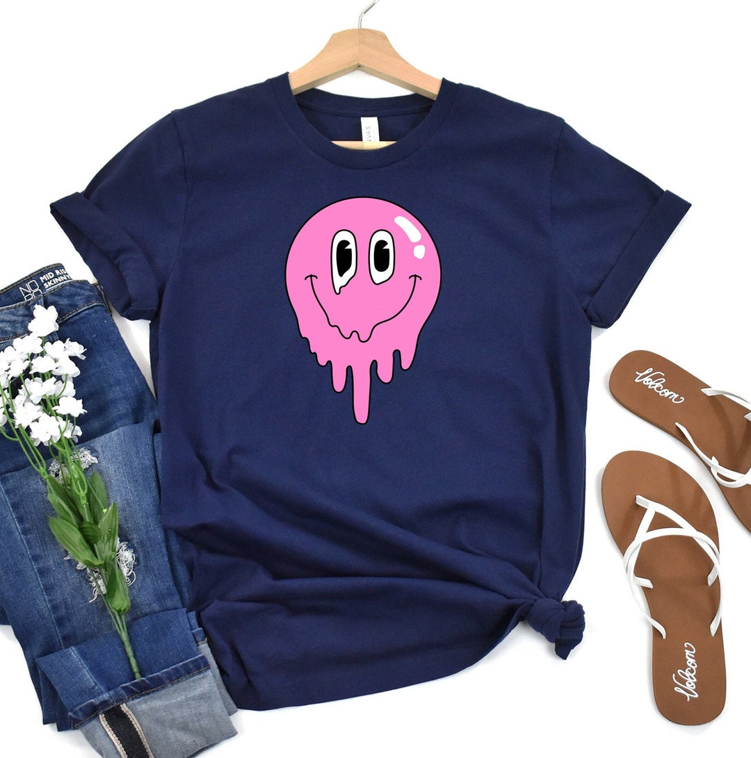 Smiley Face Trendy Shirt, Happy Face Funny Sarcastic T-shirt Gift ...