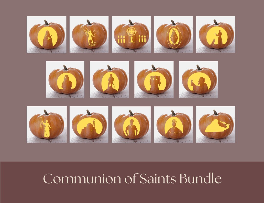 All Saints Printable Pumpkin Carving Template Bundle | Catholic Saint ...