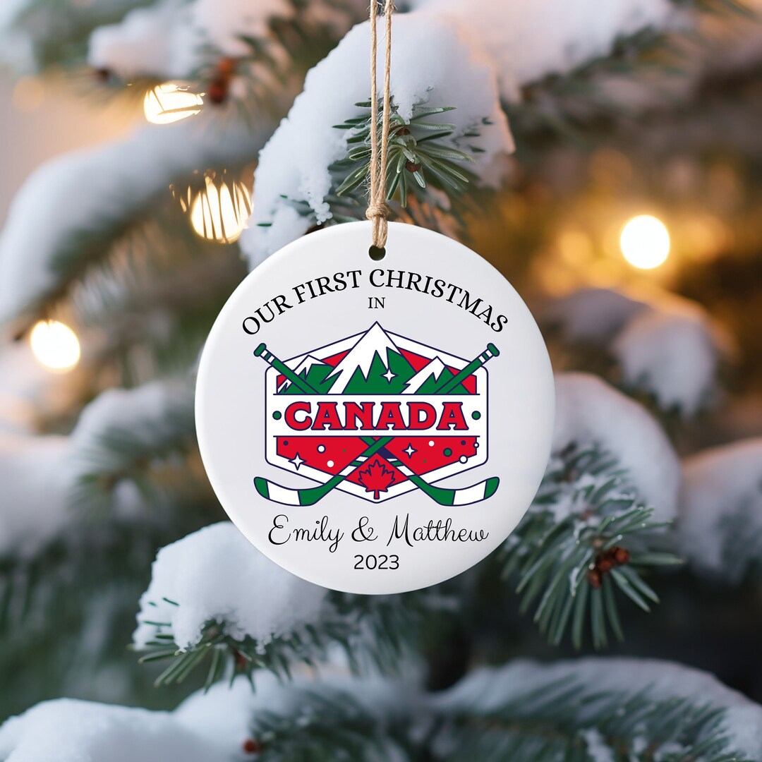 Personalised First Christmas in Canada Ornament Ceramic Xmas - Etsy