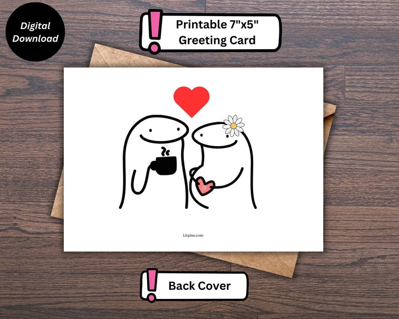 Funny Flork Meme Greeting Card: Romantic Love Story (digital Download ...
