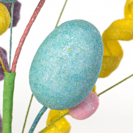 18" Pastel Egg & Foam Curly Easter Spray - Etsy