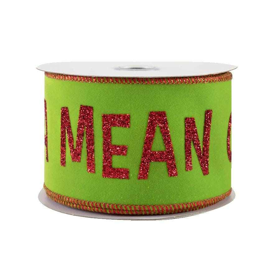 2.5" You're A Mean One Green Monster Ribbon: Lime (10 Yards) Christmas ...