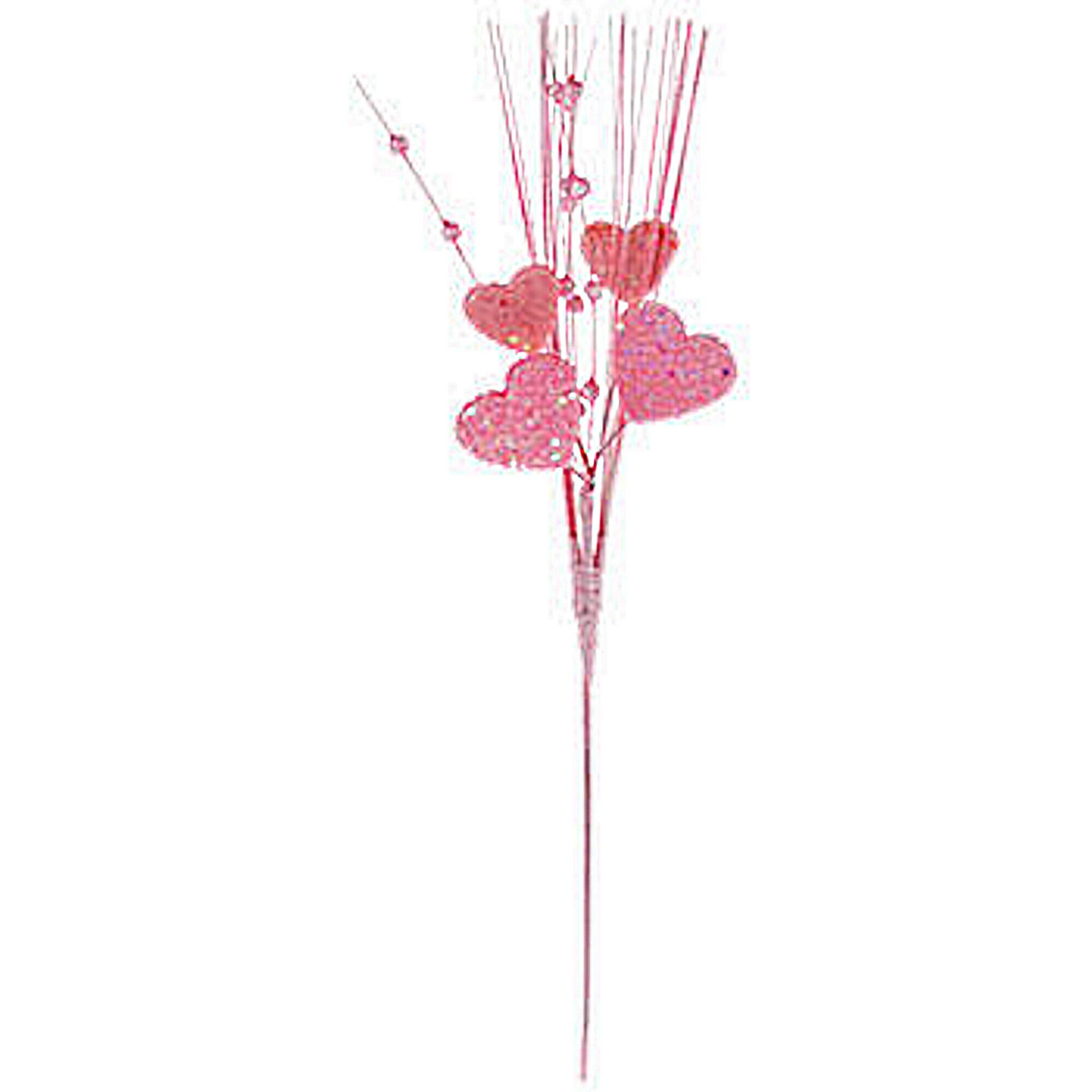 20" Pink Glitter Heart Spray - Etsy