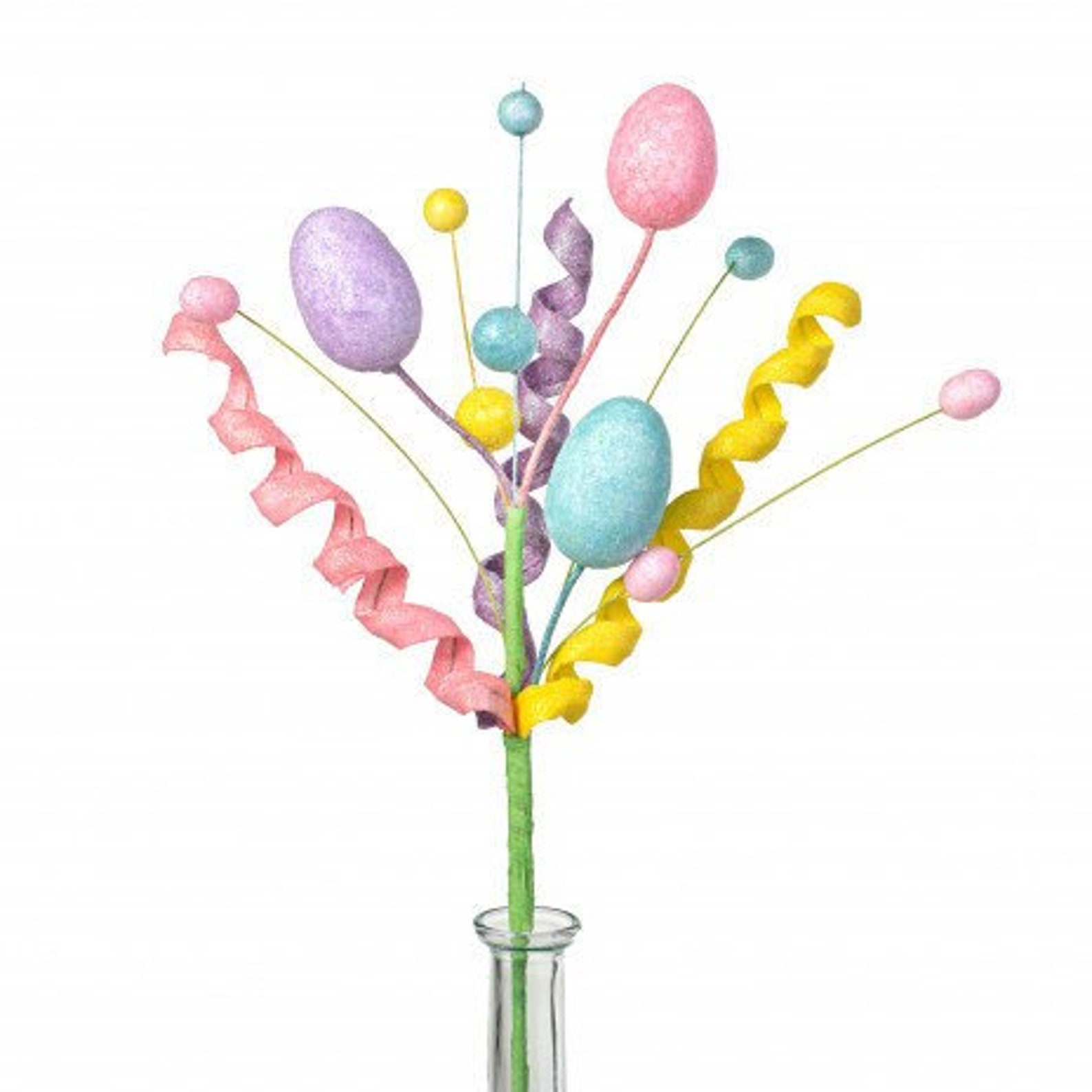 18" Pastel Egg & Foam Curly Easter Spray - Etsy