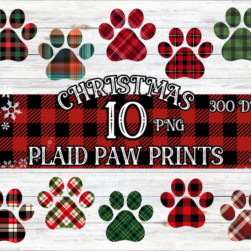 Christmas Paw Print - Etsy