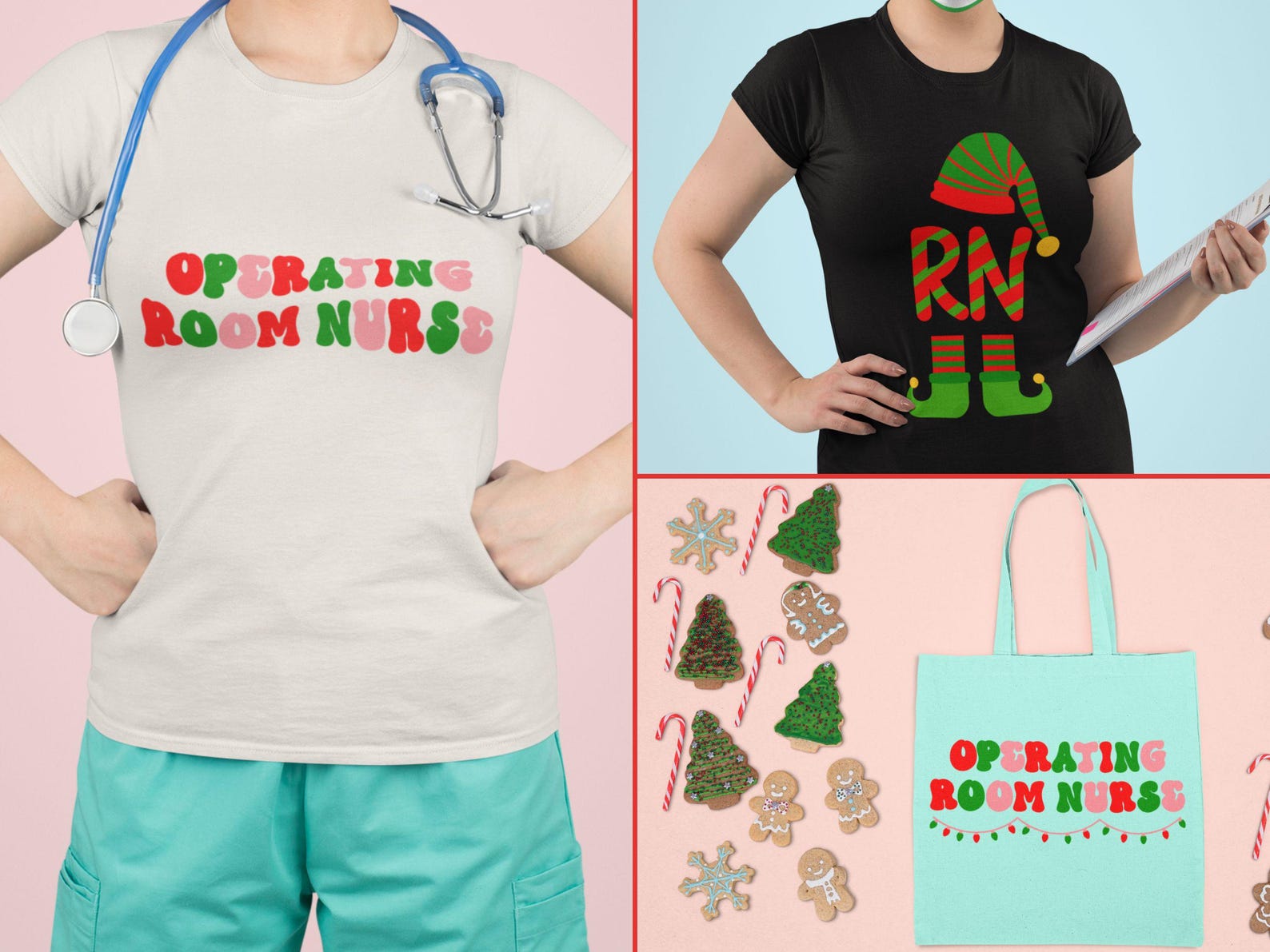 Christmas Nurse Svg Bundle| Clip Art Surgical Nurses| Sublimation Files ...