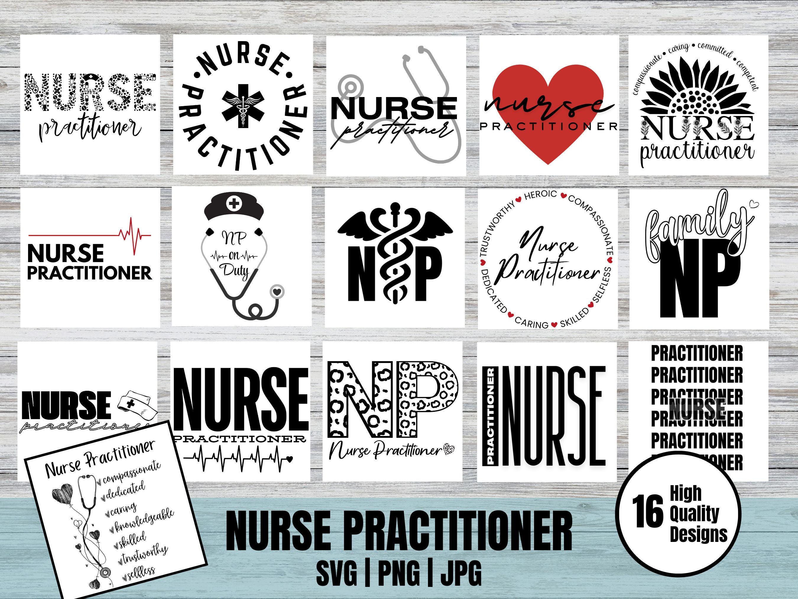 Nurse Practitioner Designs | 16 PNG SVG JPG Files (digital Download) - Etsy