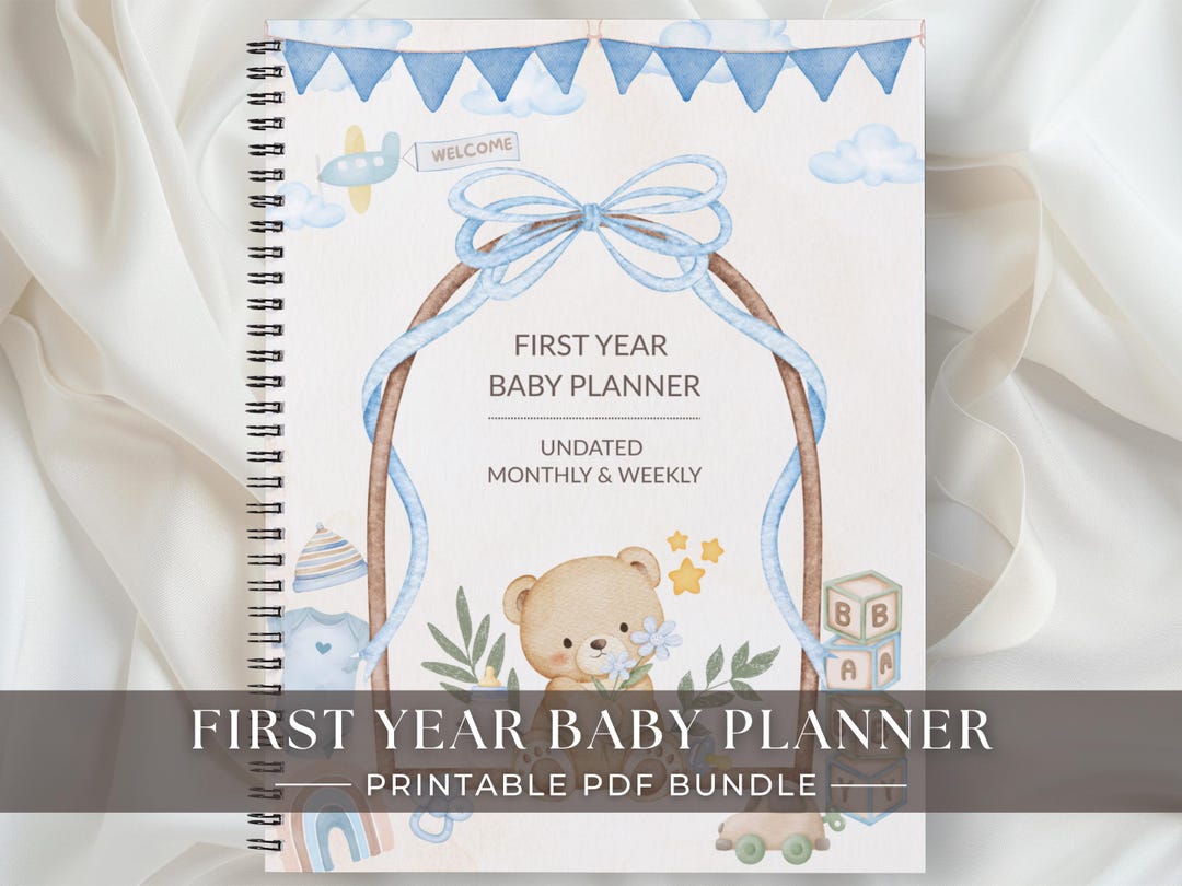 First Year Baby Planner, Printable PDF | Newborn Undated Monthly and ...