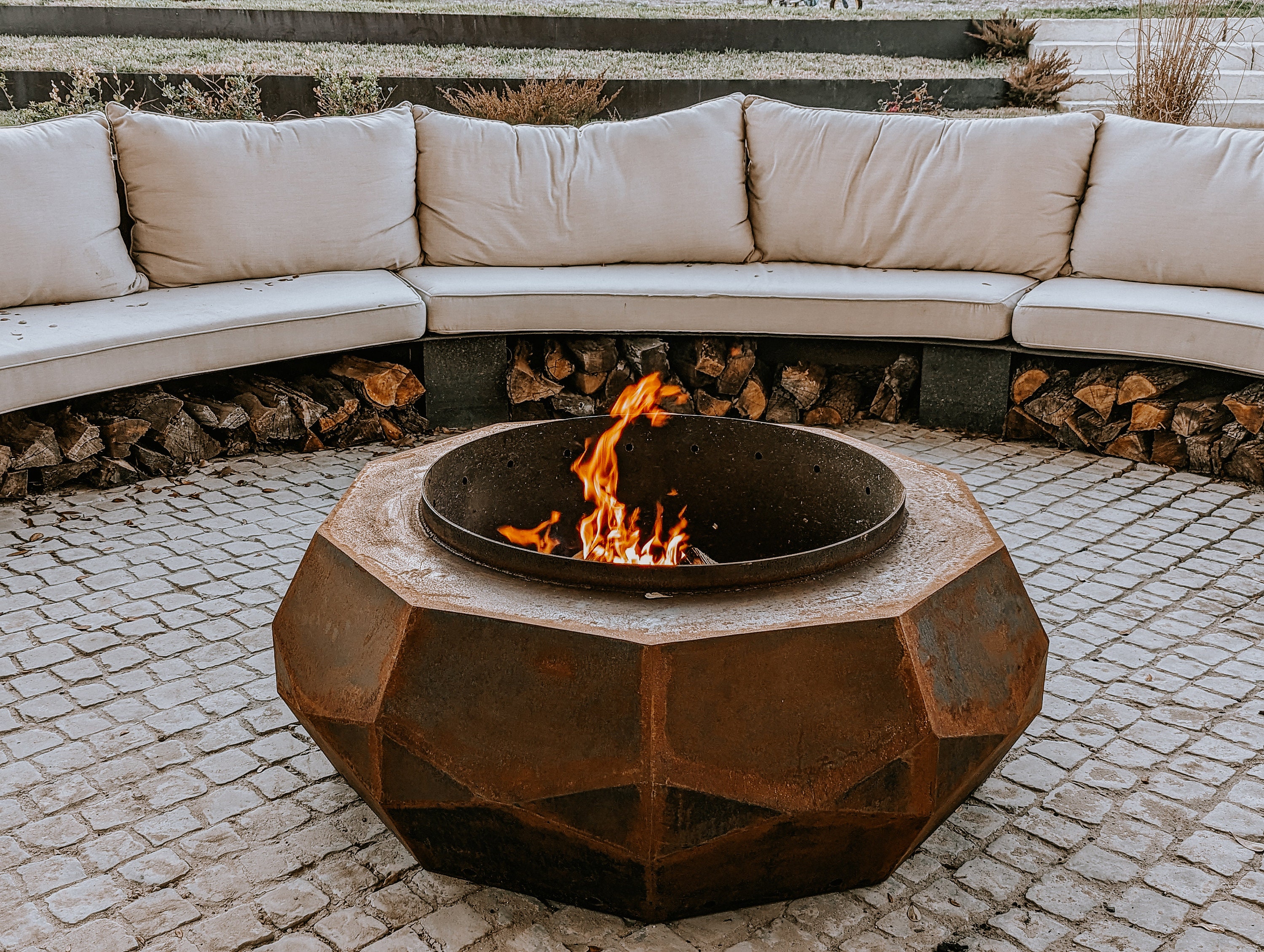 Steel Firepit 'diamond', Fire Pit, Firewood, Campfire, Outdoor, Grill ...