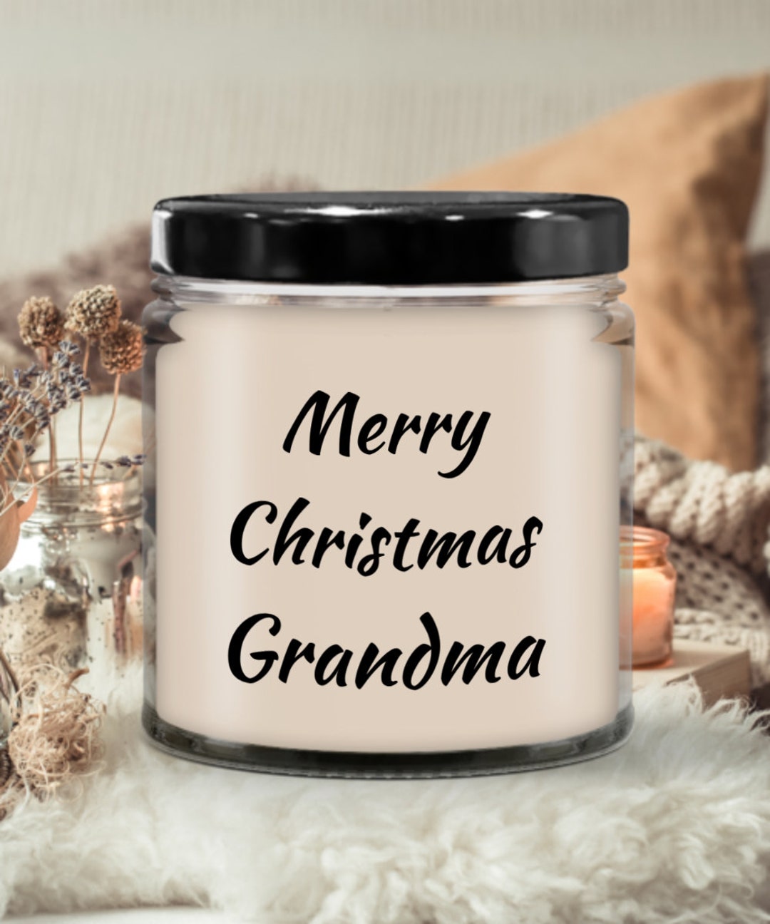 Merry Christmas Grandma Candle, Christmas Gift for Grandma, Long ...