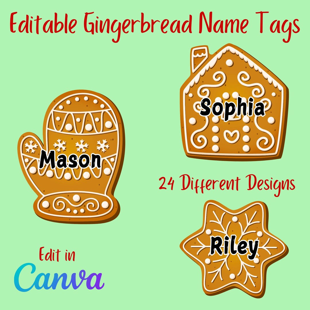 Gingerbread Classroom Desk Name Tags, Winter Student Desk Labels ...