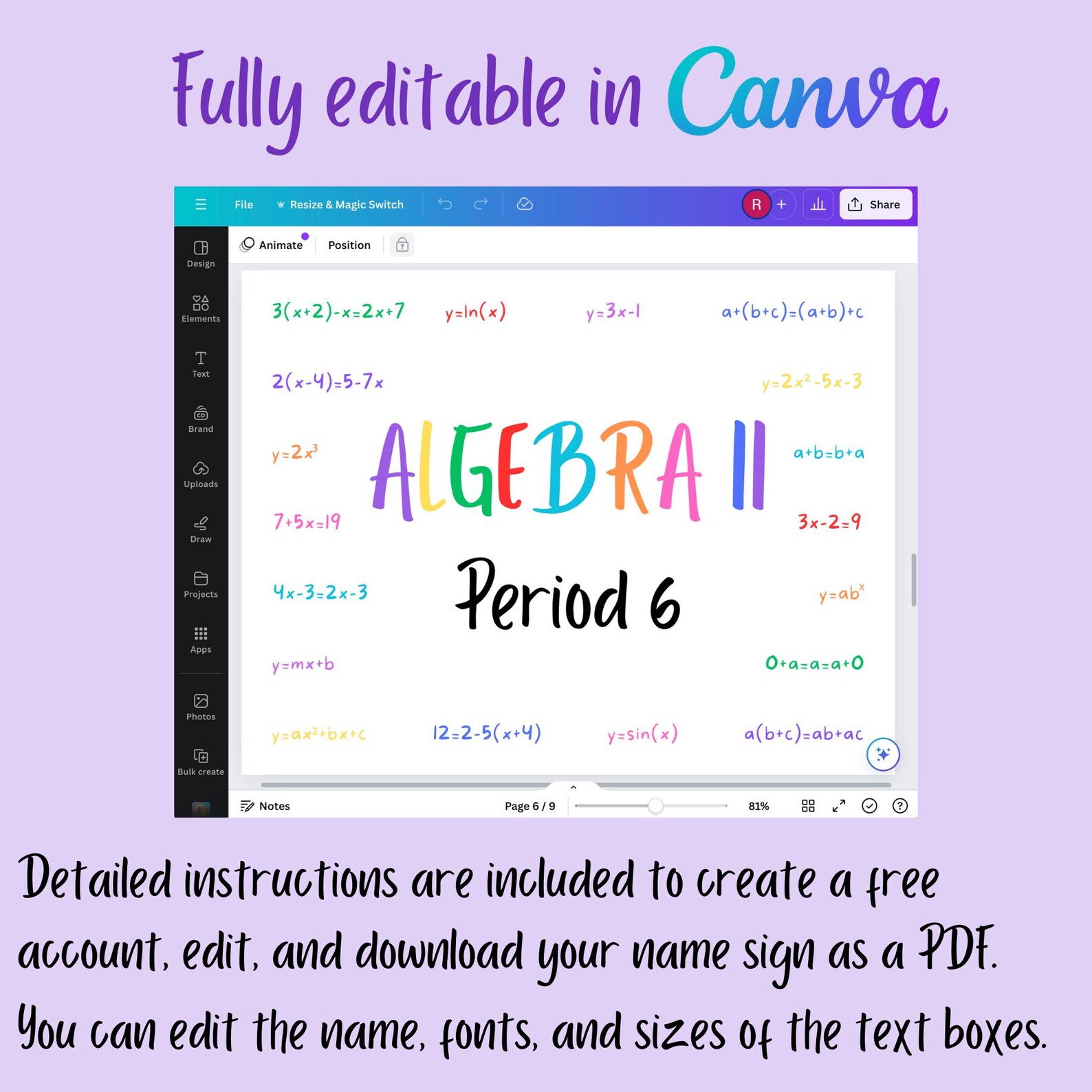 Algebra Classroom Sign, Math Classroom Door Sign, Class Labels ...