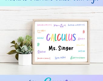 Algebra Classroom Sign, Math Classroom Door Sign, Class Labels ...
