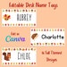 Fall Themed Classroom Desk Name Tags, Student Desk Name Labels ...
