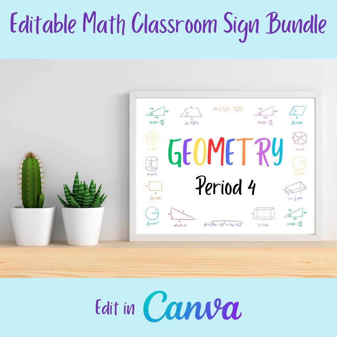 Mathematics Class Labels Bundle, Math Classroom Door Sign, Class Signs ...