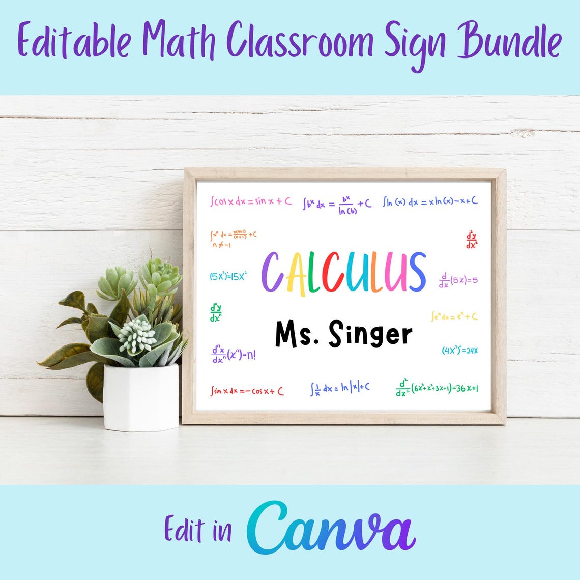 Mathematics Class Labels Bundle, Math Classroom Door Sign, Class Signs ...