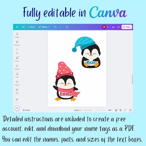 Penguin Classroom Name Tags, Winter Penguin Student Desk Labels, Winter ...