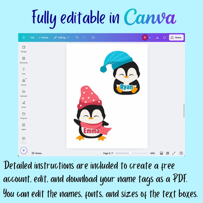 Penguin Classroom Name Tags, Winter Penguin Student Desk Labels, Winter ...