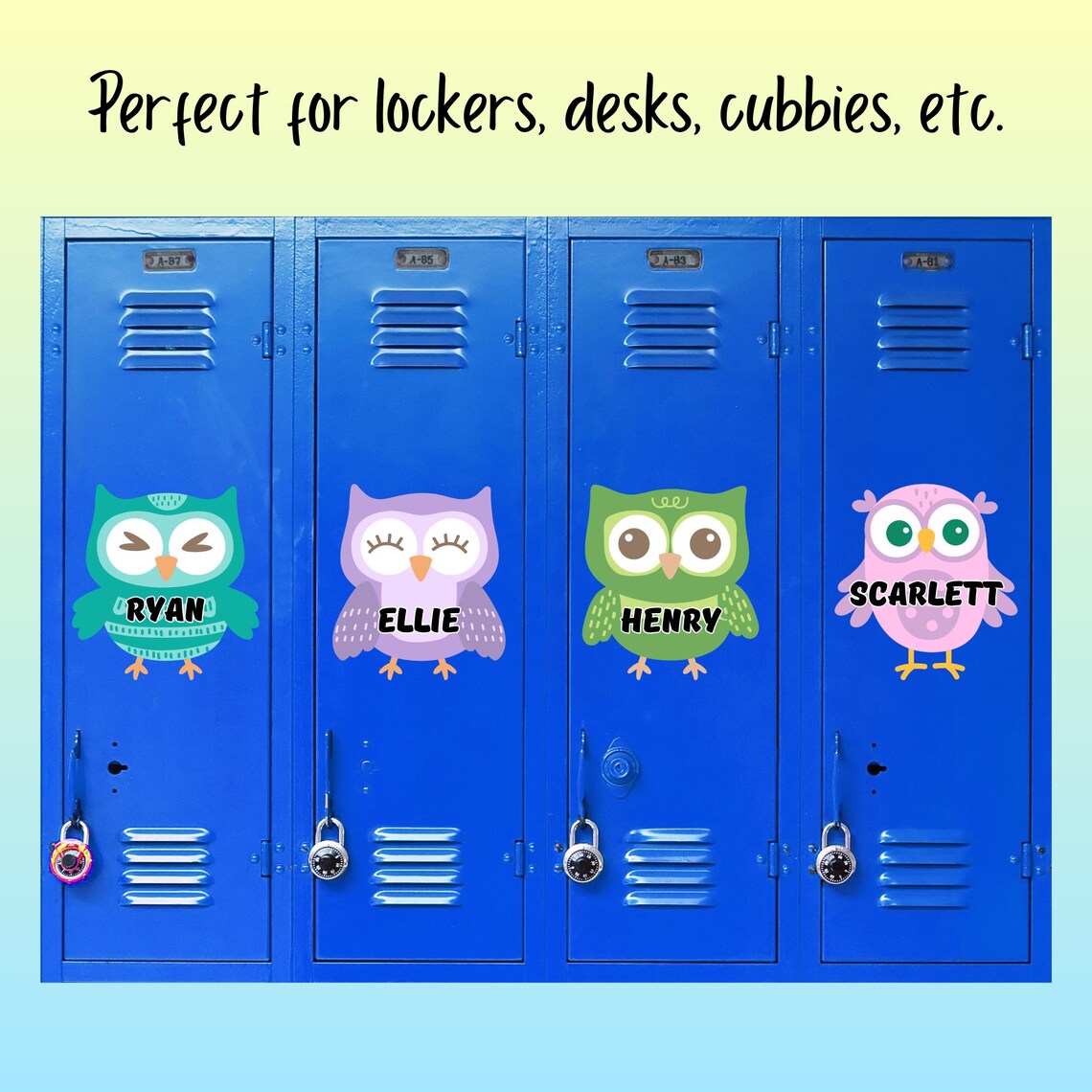 Owl Classroom Name Tags, Owl Student Desk Labels, Cute Locker Labels ...