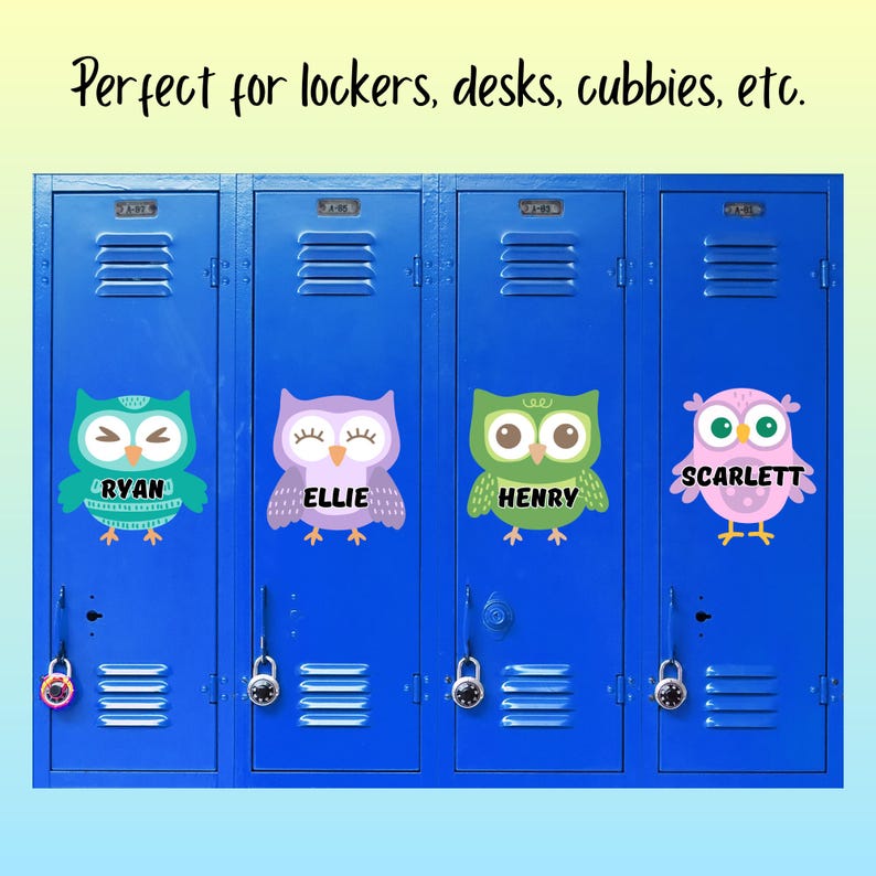 Owl Classroom Name Tags, Owl Student Desk Labels, Cute Locker Labels ...